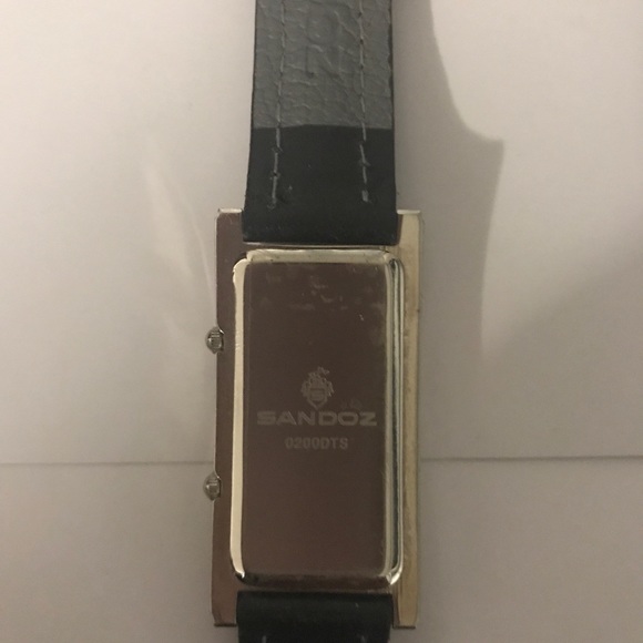 Accessories | Sandoz Womans Watch With Black Leather Strap | Poshmark